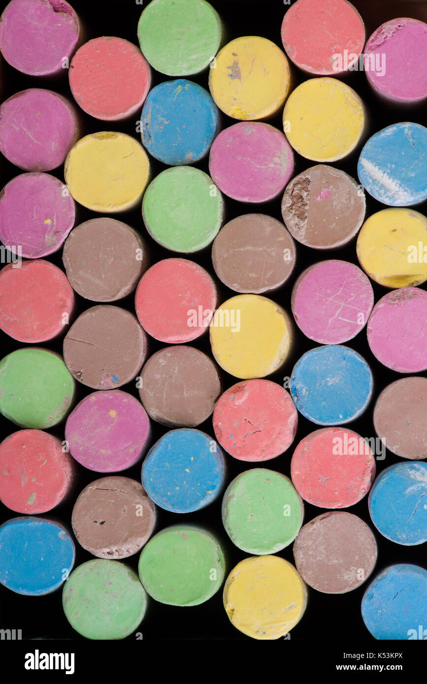 Set of dustless colored chalk background Stock Photo - Alamy