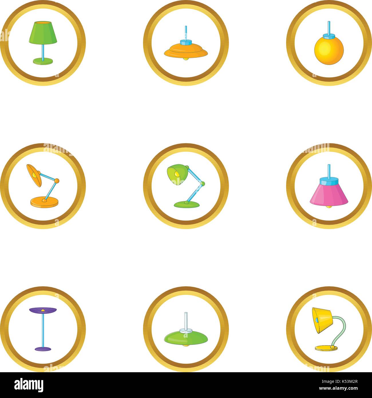 Lighting fixture icons set, cartoon style Stock Vector Image & Art - Alamy