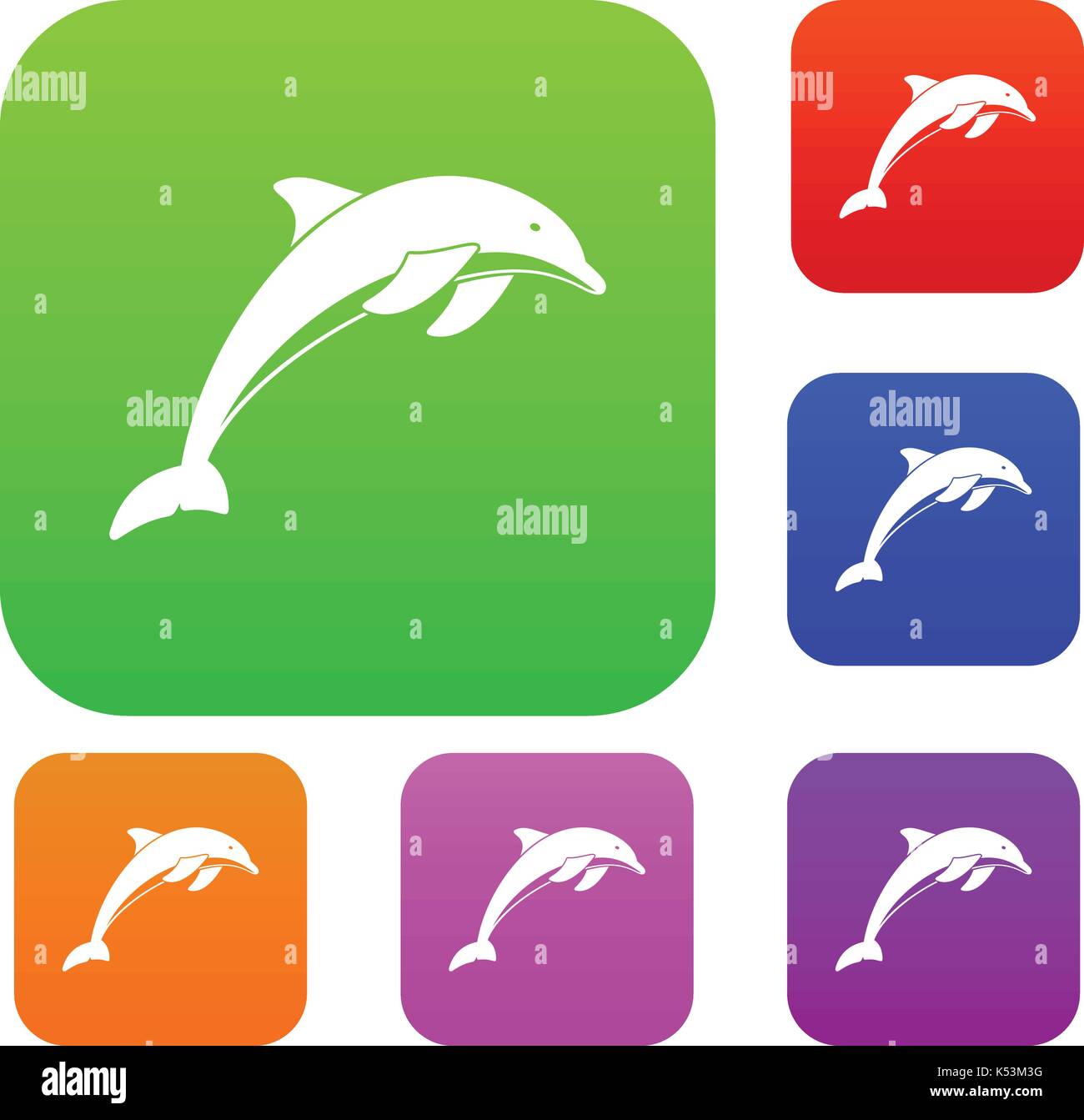 Dolphin set collection Stock Vector Image & Art - Alamy