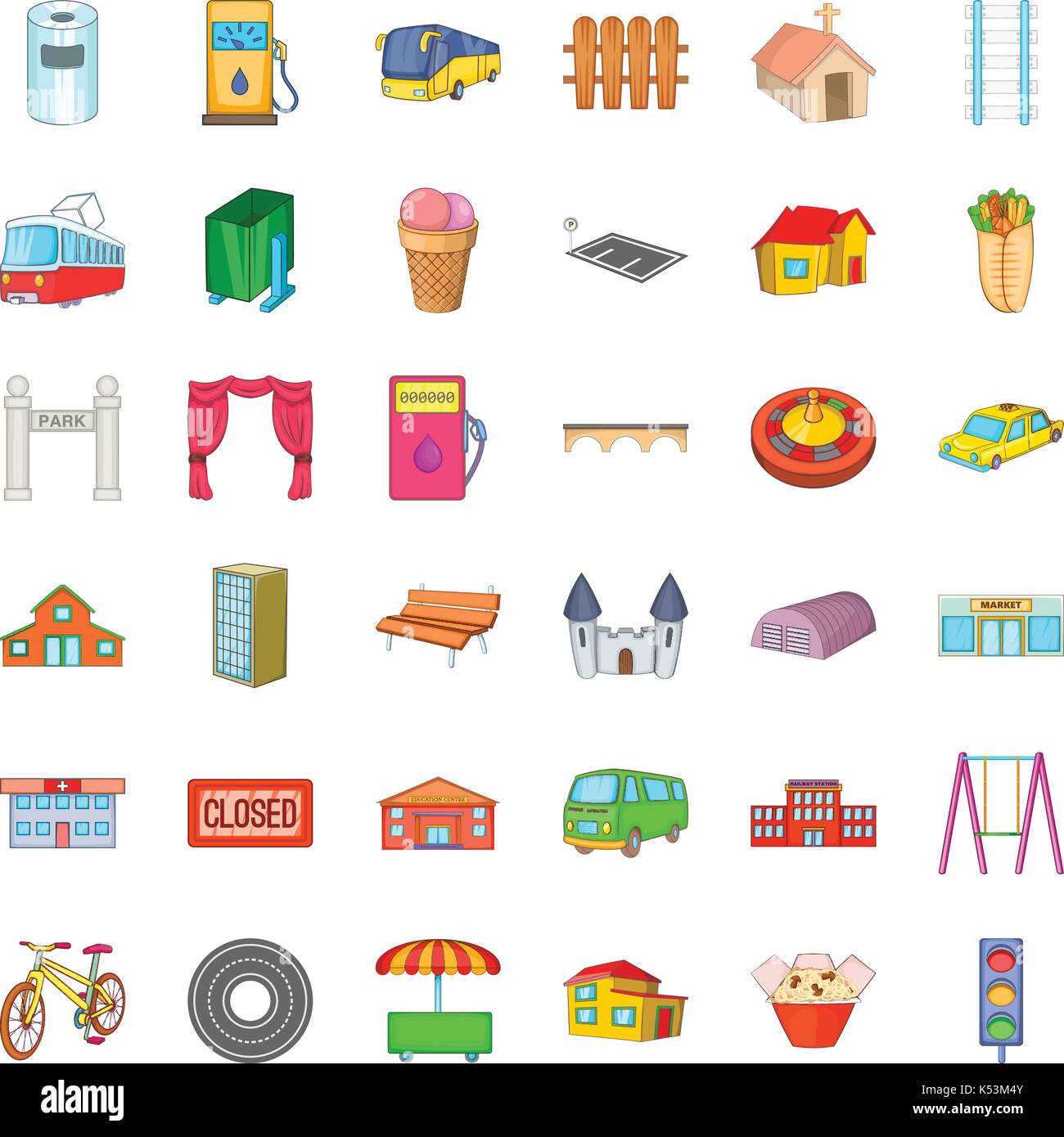 Architecture icons set, cartoon style Stock Vector Image & Art - Alamy