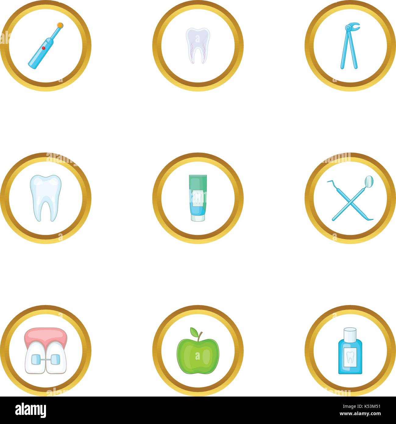 Dentist icons set, cartoon style Stock Vector Image & Art - Alamy