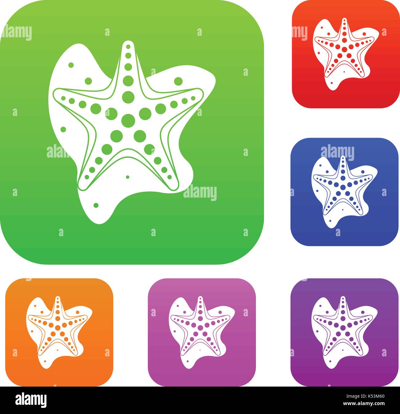 Sea star set collection Stock Vector Image & Art - Alamy