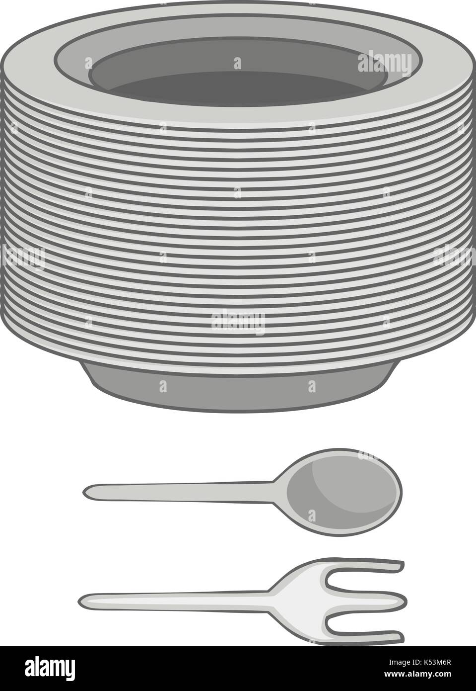 Clean plates cutlery on Stock Vector Images - Alamy