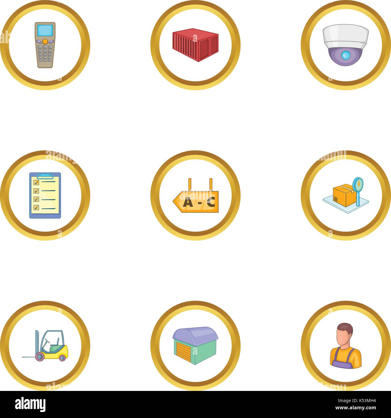 Receipt of goods icons set, cartoon style Stock Vector Image & Art - Alamy