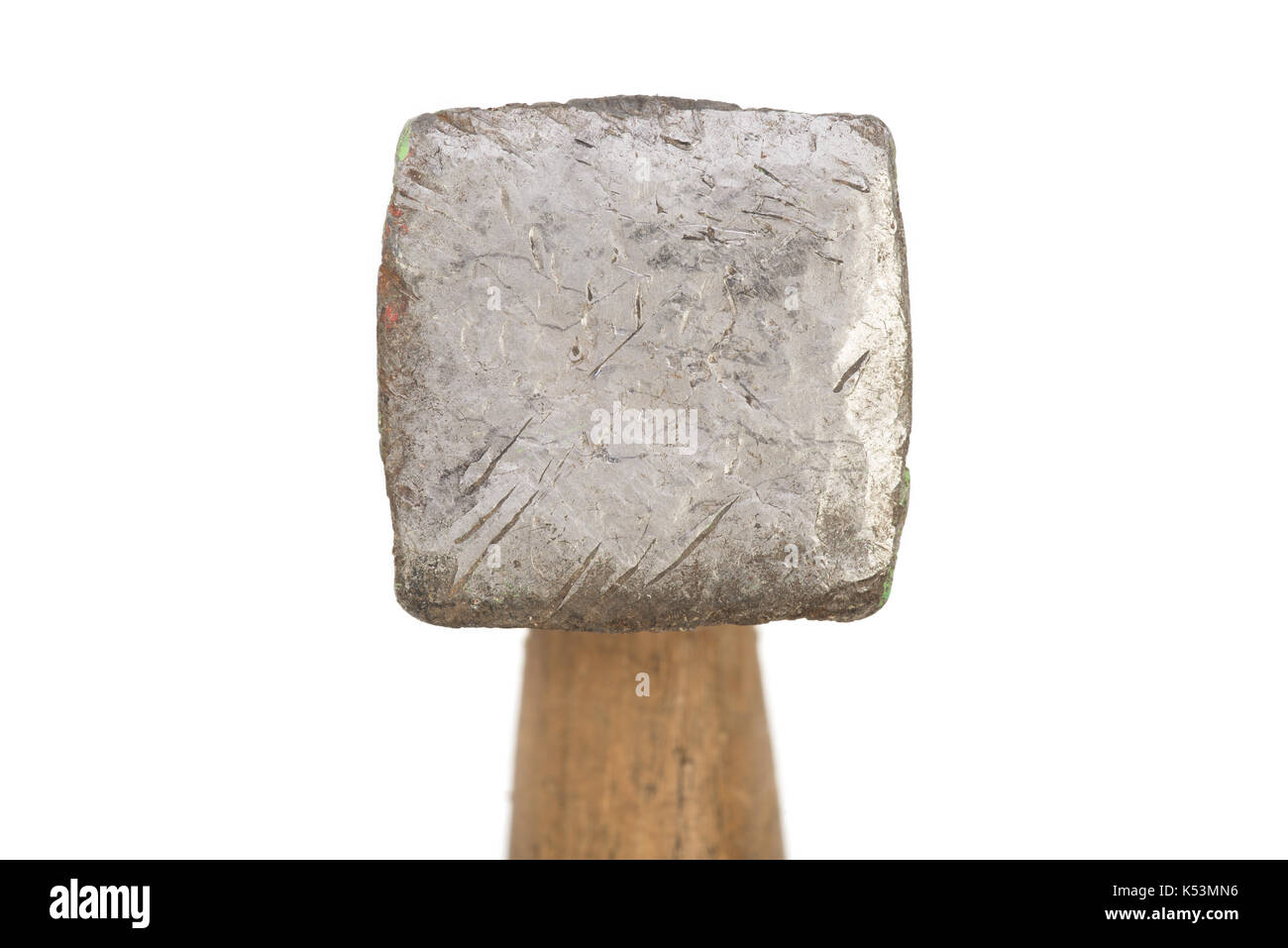 Close up of an old square hammer head isolated on white Stock Photo - Alamy