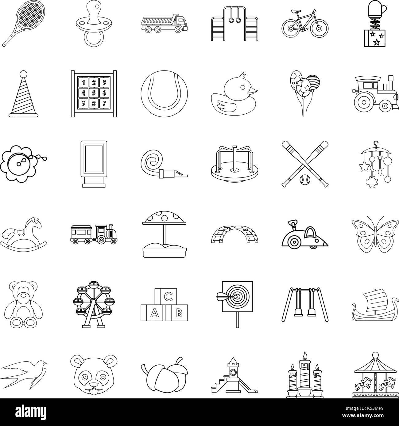 Children icons set, outline style Stock Vector Image & Art - Alamy