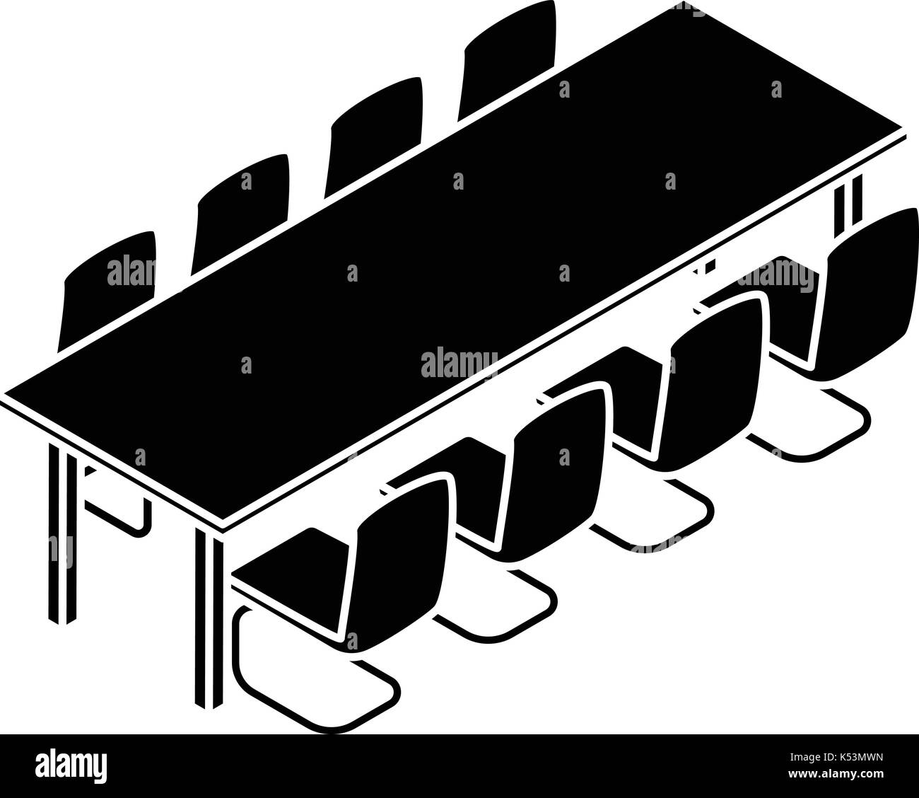 Long meeting table Stock Vector Images - Alamy