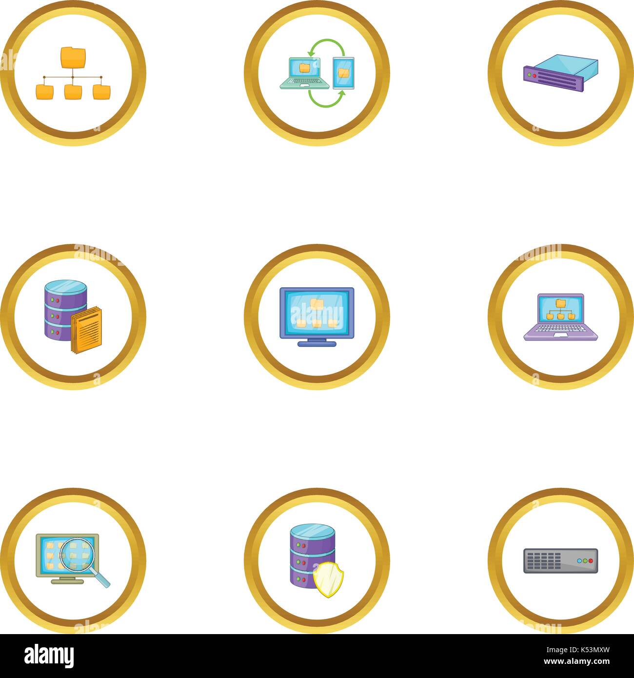 Database icons set, cartoon style Stock Vector Image & Art - Alamy