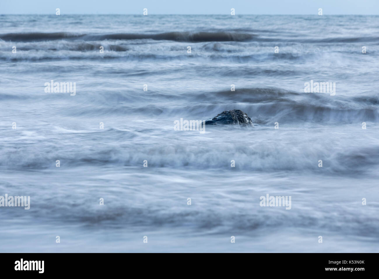 Beatiful seascape background, rock in the Irish Sea at Seascale ...