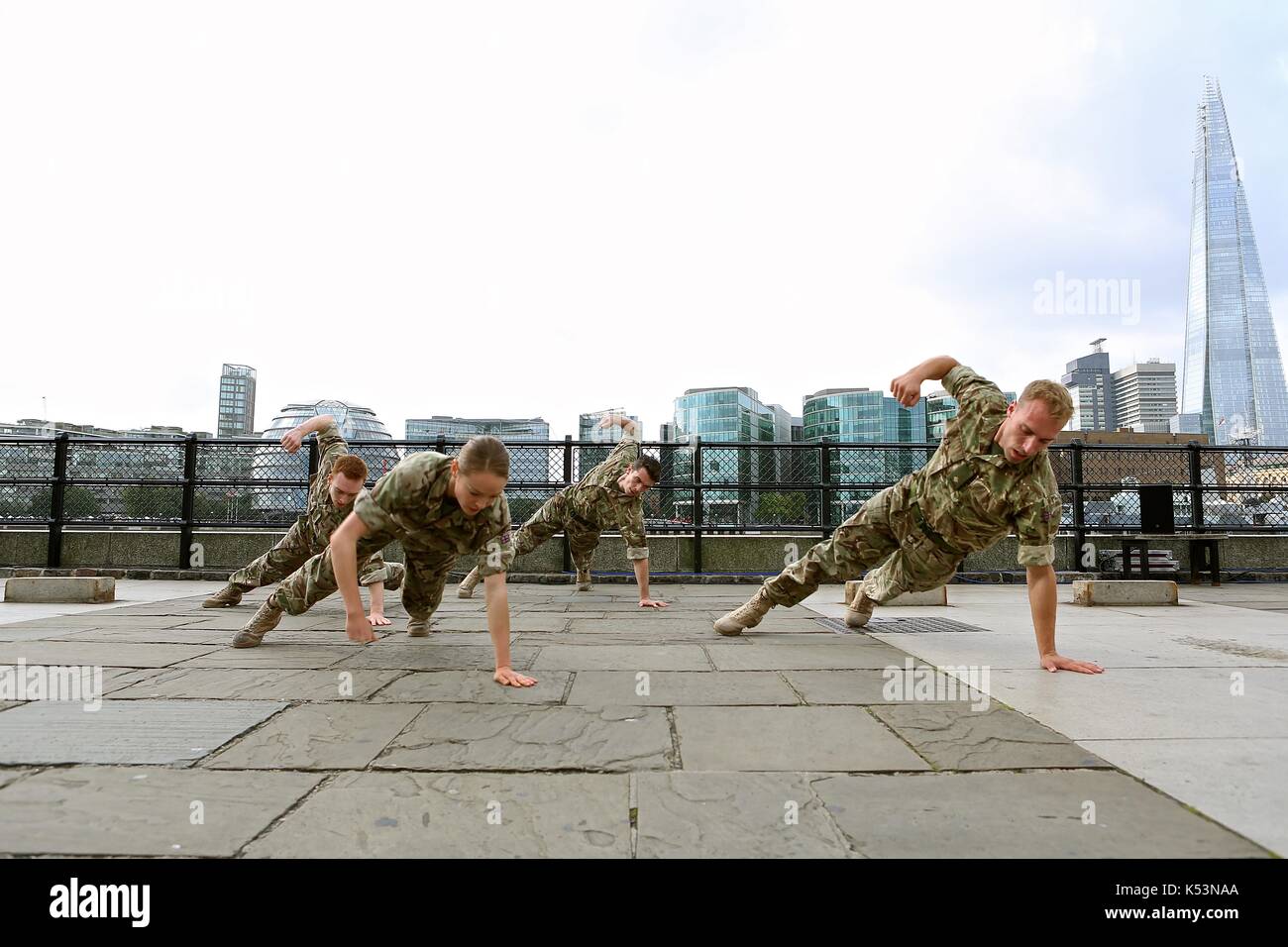 5 Soldiers by Rosie Kay The body is the frontline Stock Photo - Alamy