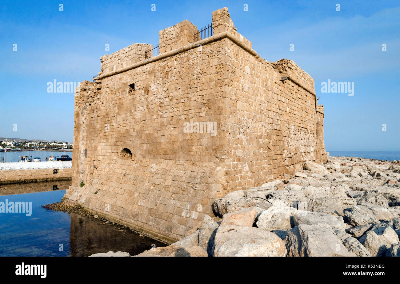 Old castle on Mediterranean sea coast. Paphos, Cyprus Stock Photo - Alamy