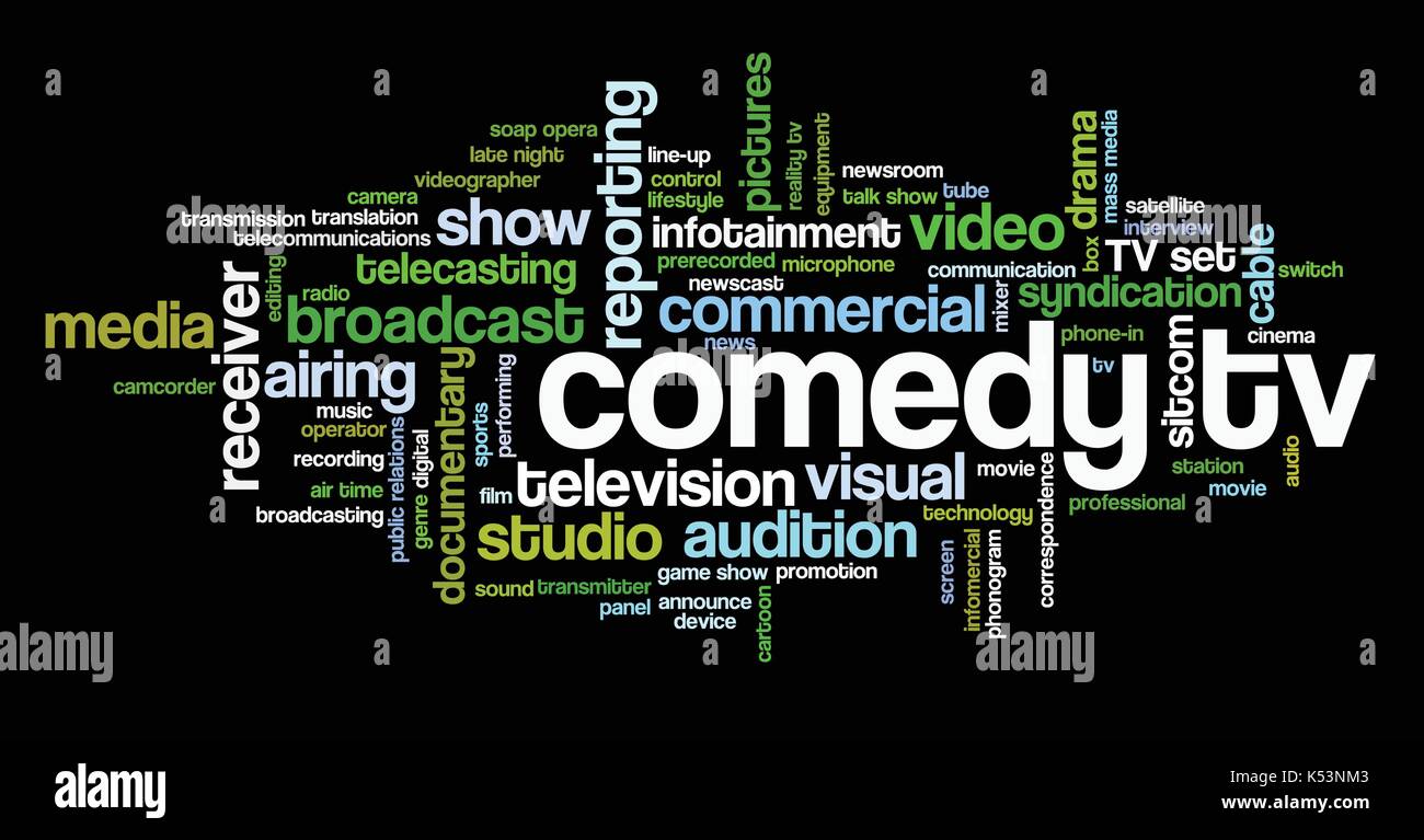 Word cloud related to TV business, with keywords dealing with ...