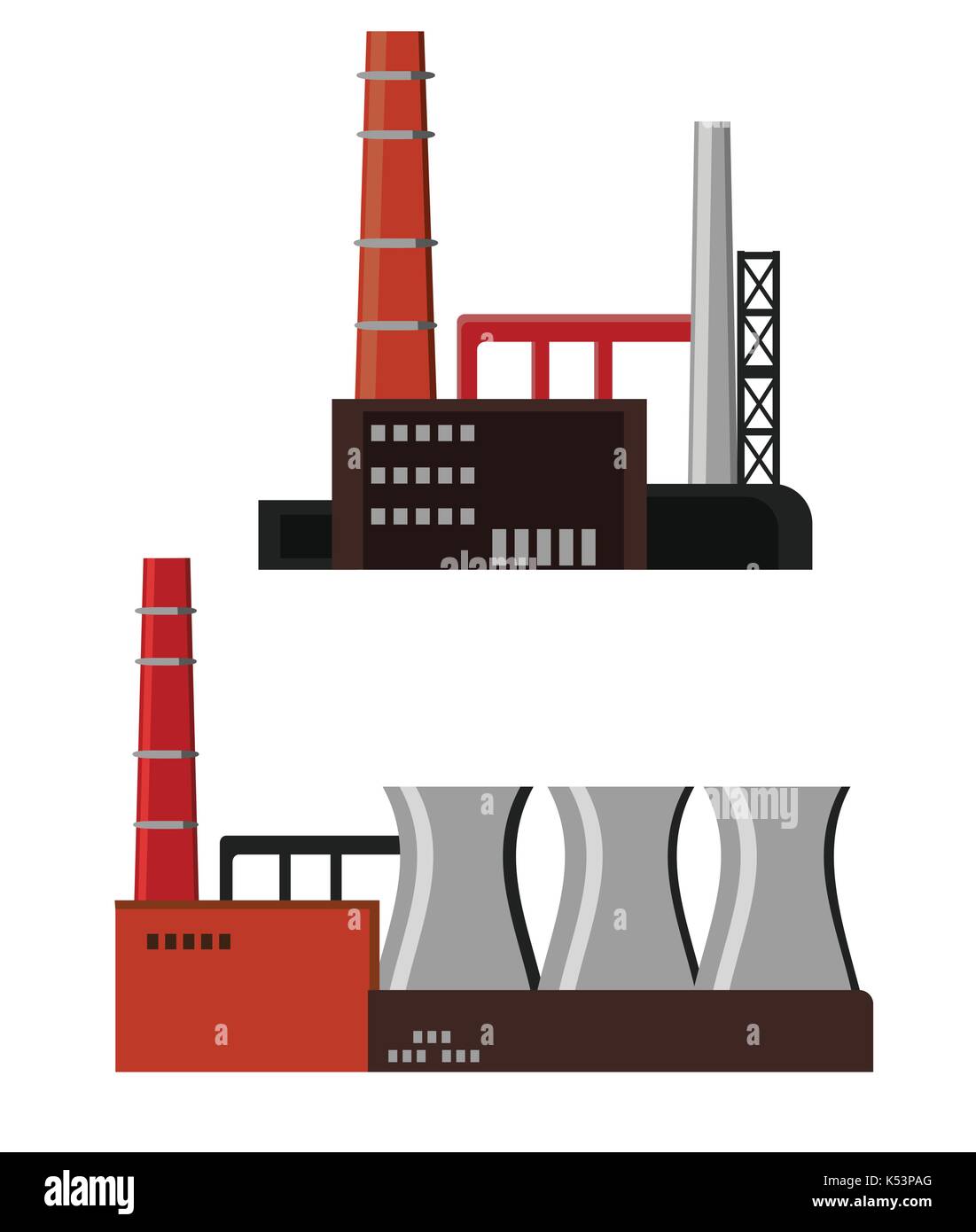 Heavy industrial factory landscape Cut Out Stock Images & Pictures - Alamy
