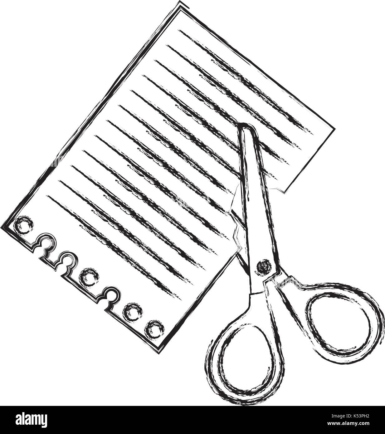 scissors school with notebook paper vector illustration design Stock ...