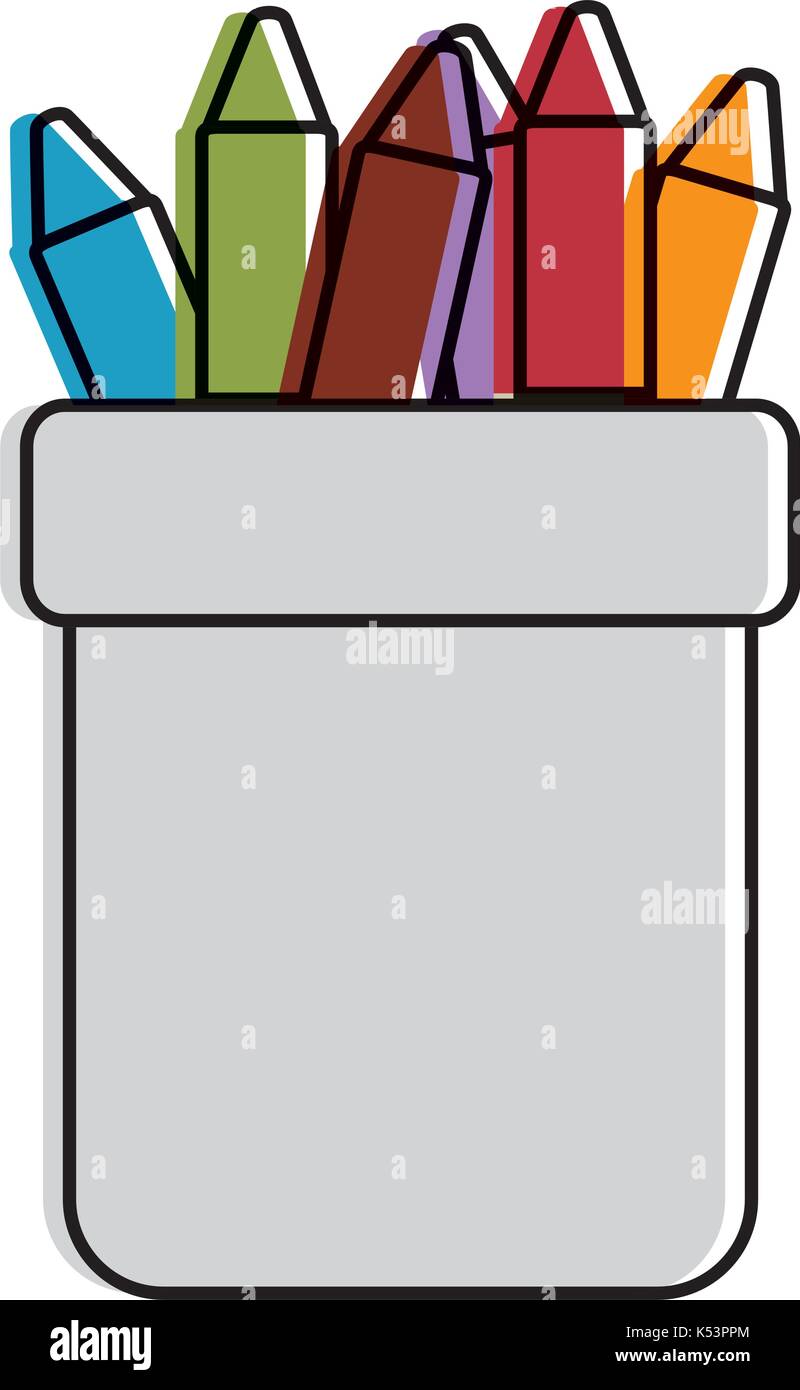crayons colors in holders vector illustration design Stock Vector Image ...