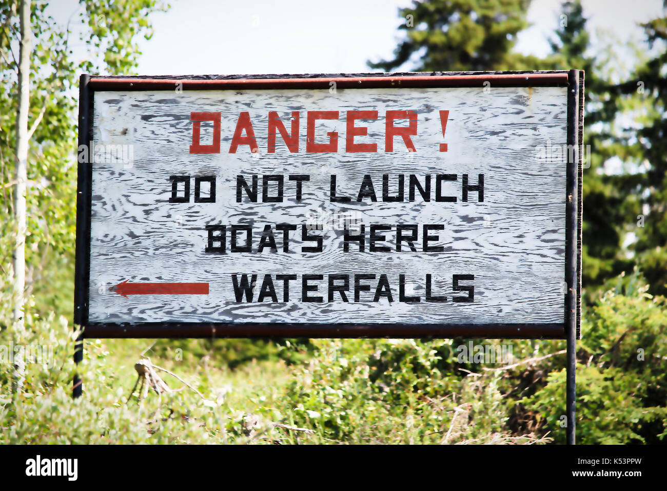 A danger do not launch boats sign Stock Photo - Alamy
