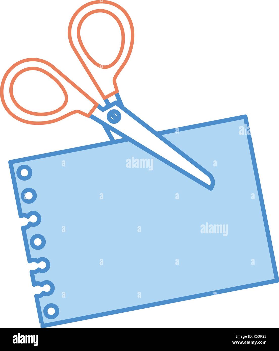 scissors school with notebook paper vector illustration design Stock ...