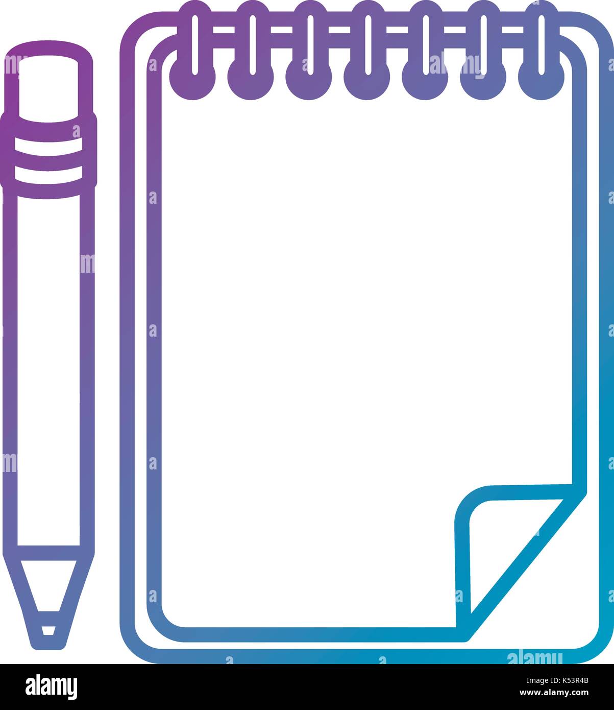 notebook school with pencil vector illustration design Stock Vector ...