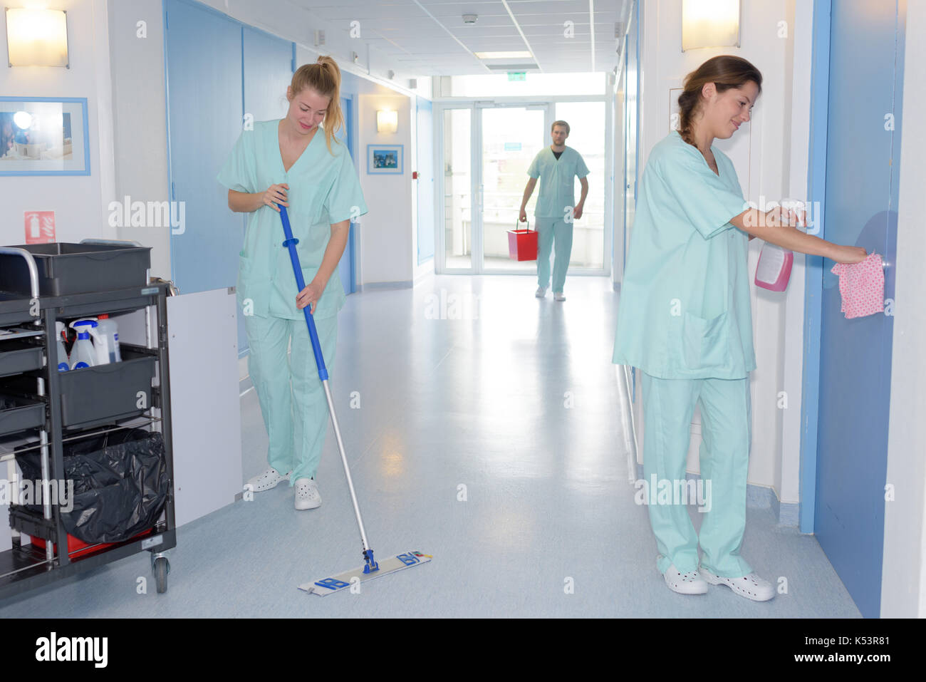 cleaning in hospital Stock Photo - Alamy