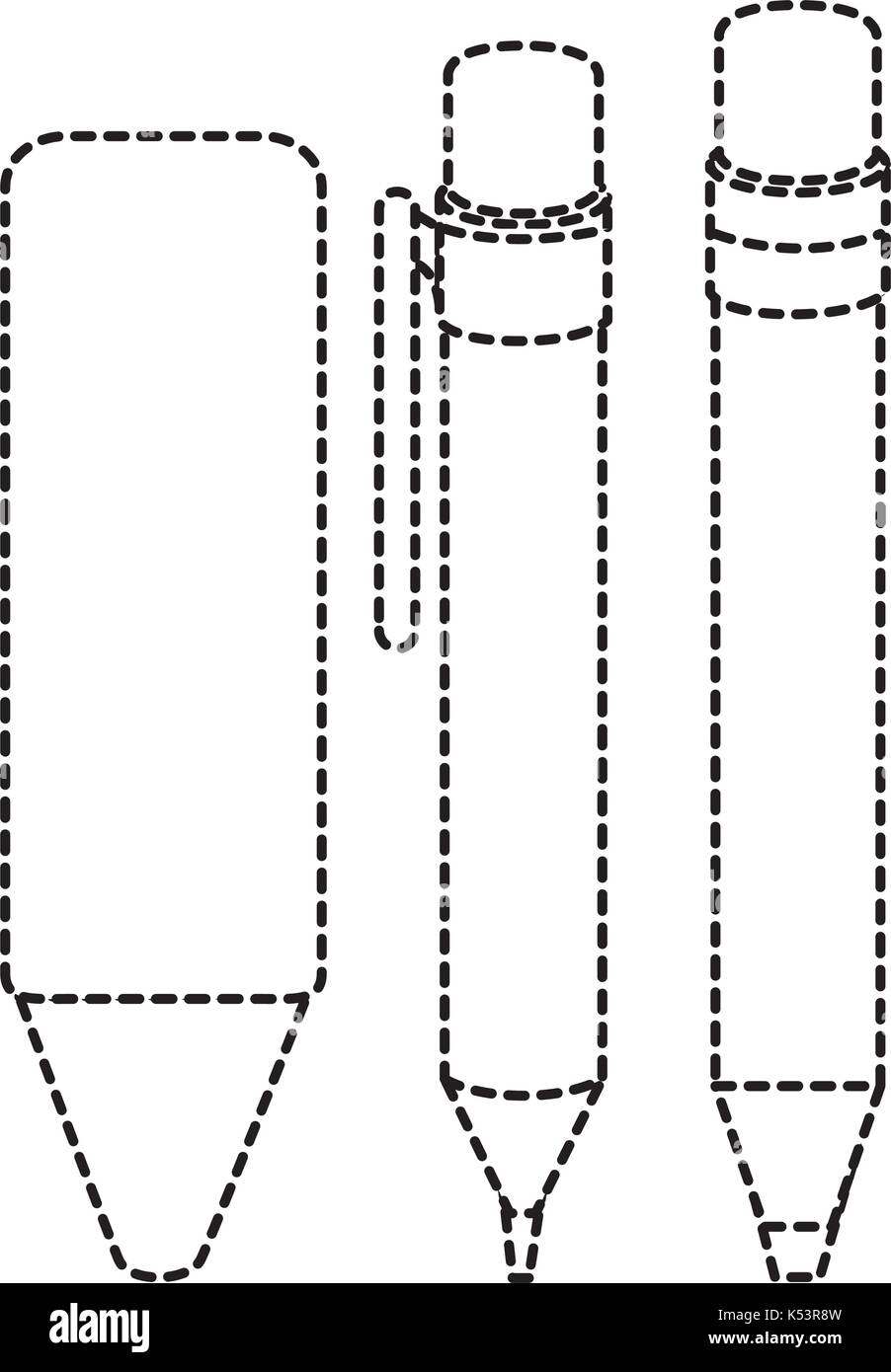 pen school with pencil and crayon vector illustration design Stock ...