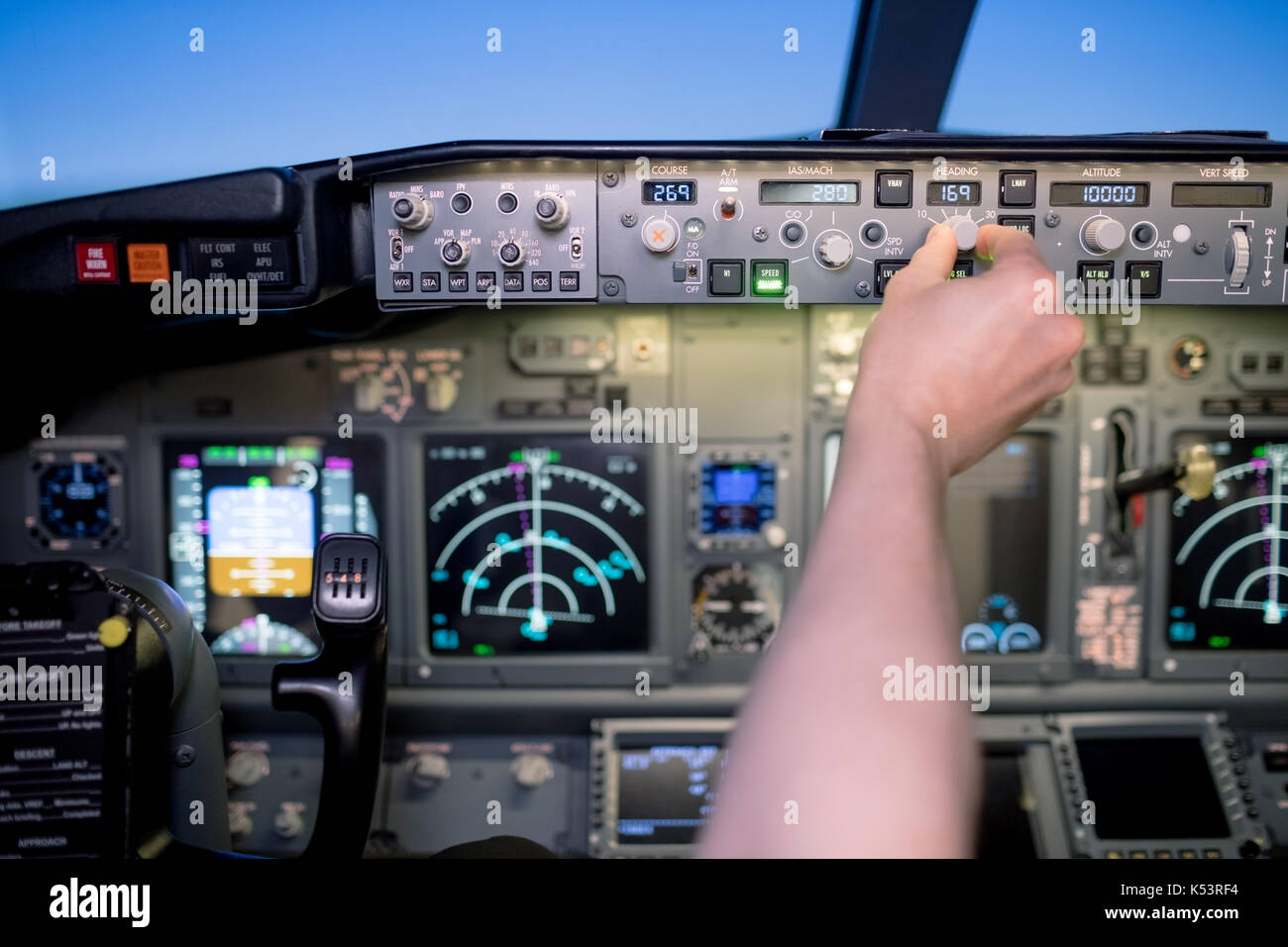 Male pilot explaining control panel hi-res stock photography and images ...