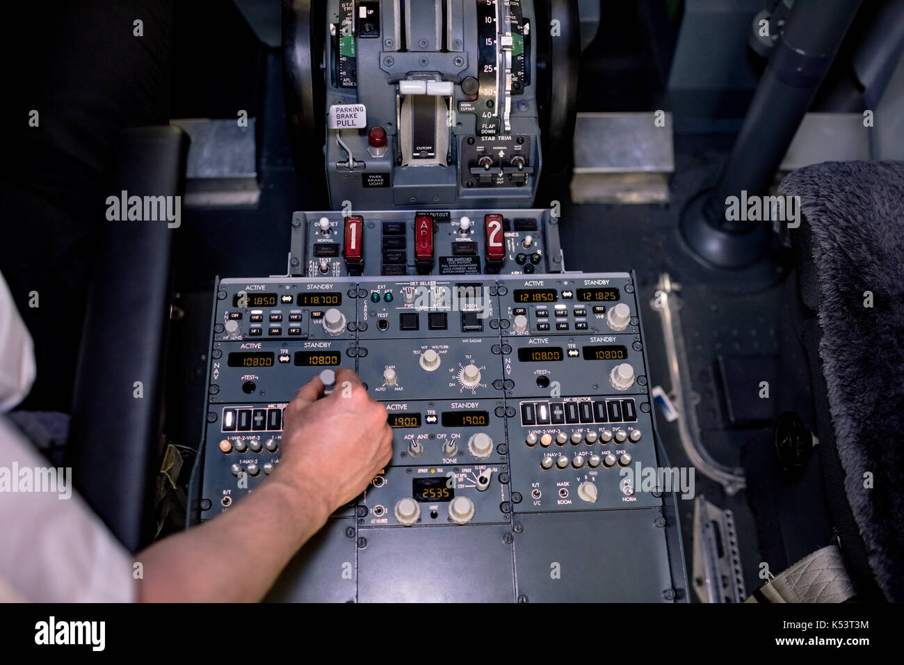 Male pilot explaining control panel hi-res stock photography and images ...