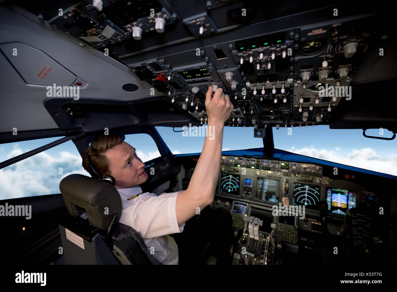 Pilot at controls hi-res stock photography and images - Alamy