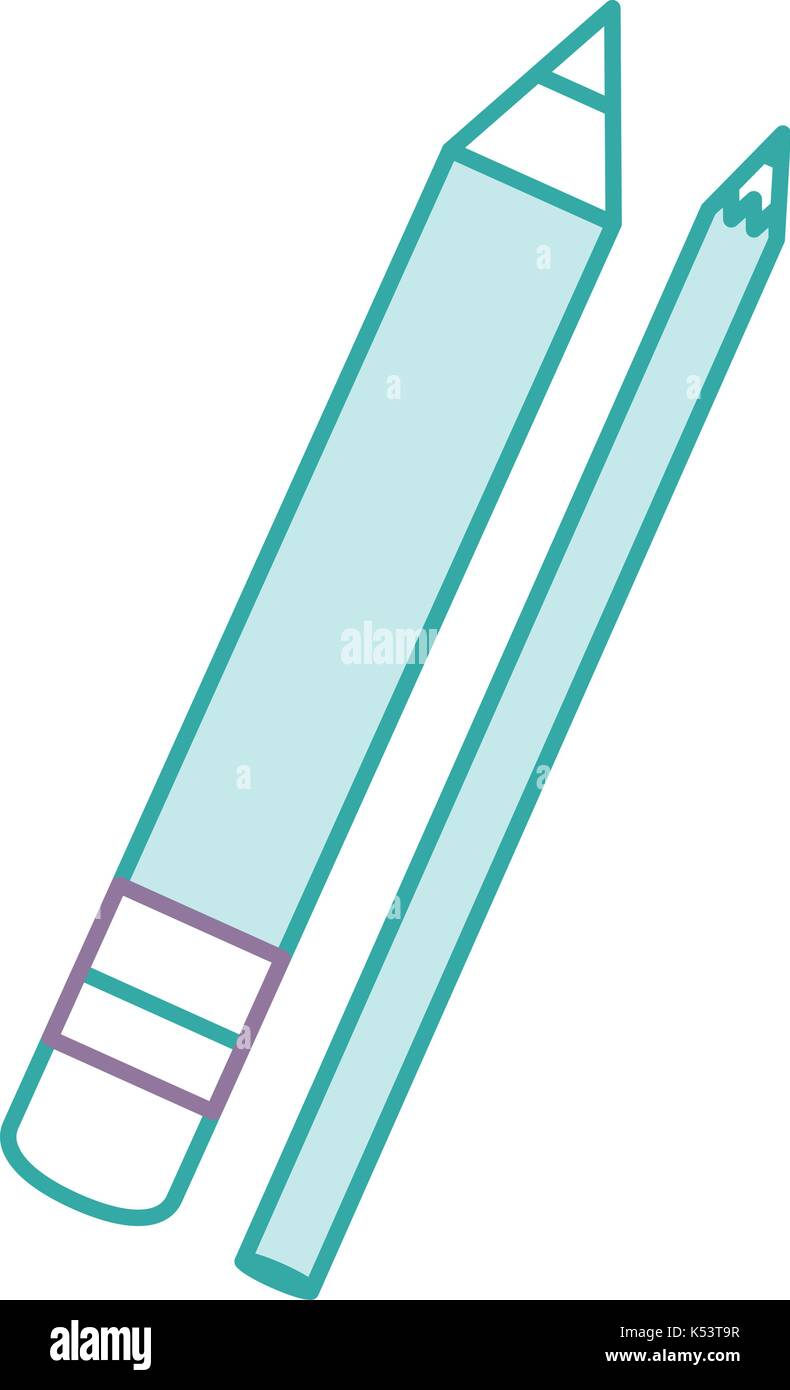 pencil school with colors vector illustration design Stock Vector Image ...