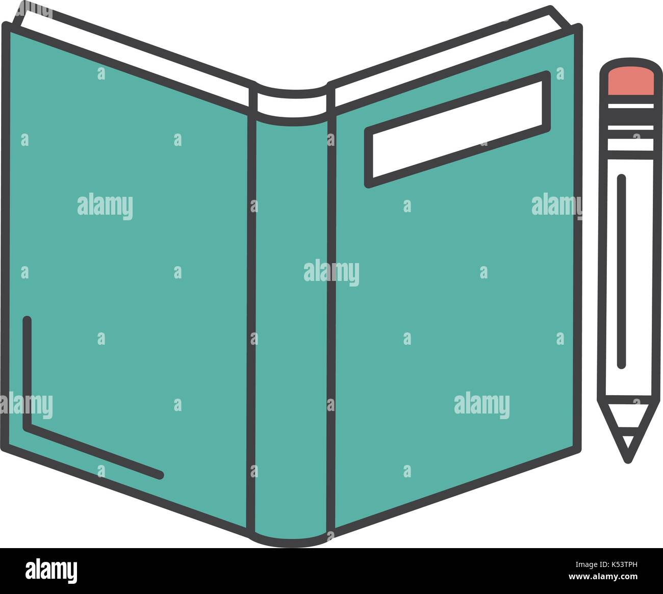 text book school with pencil vector illustration design Stock Vector ...