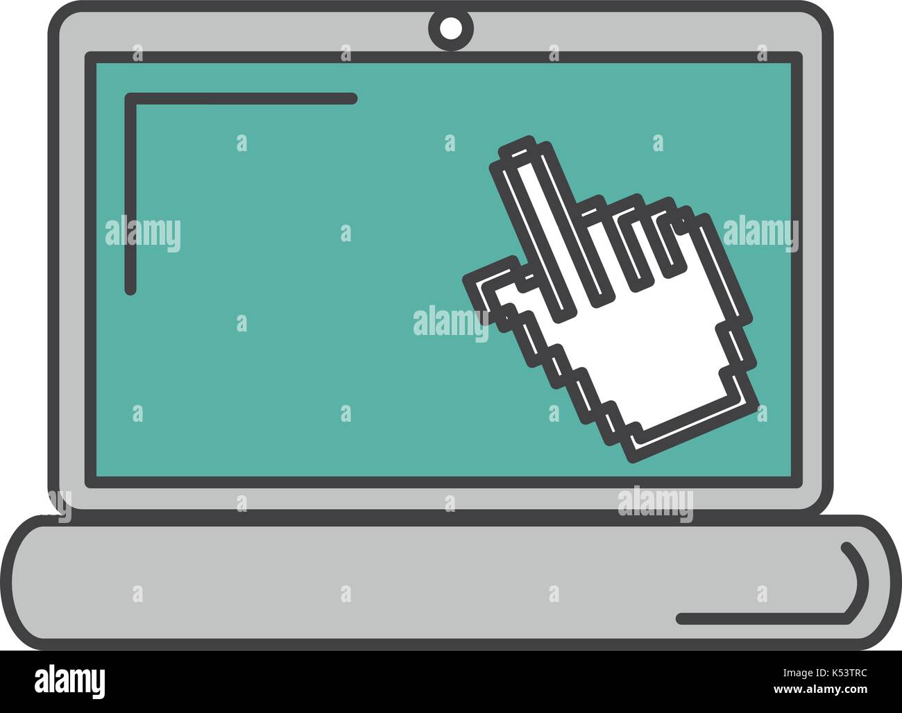 laptop computer with mouse pointer vector illustration design Stock Vector Image & Art - Alamy