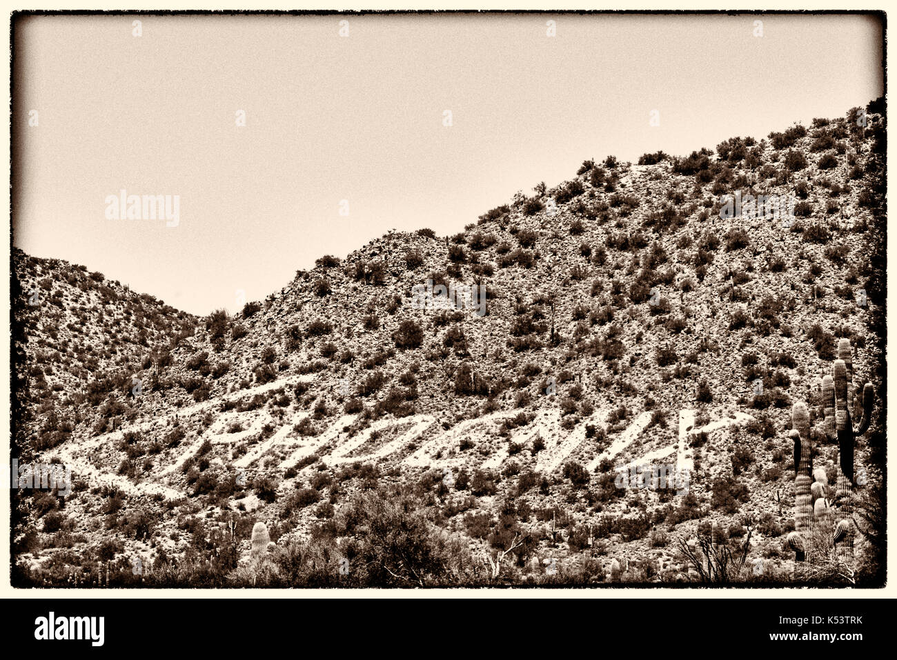 Historic aviation arrow in the desert, Mesa, Arizona Stock Photo - Alamy