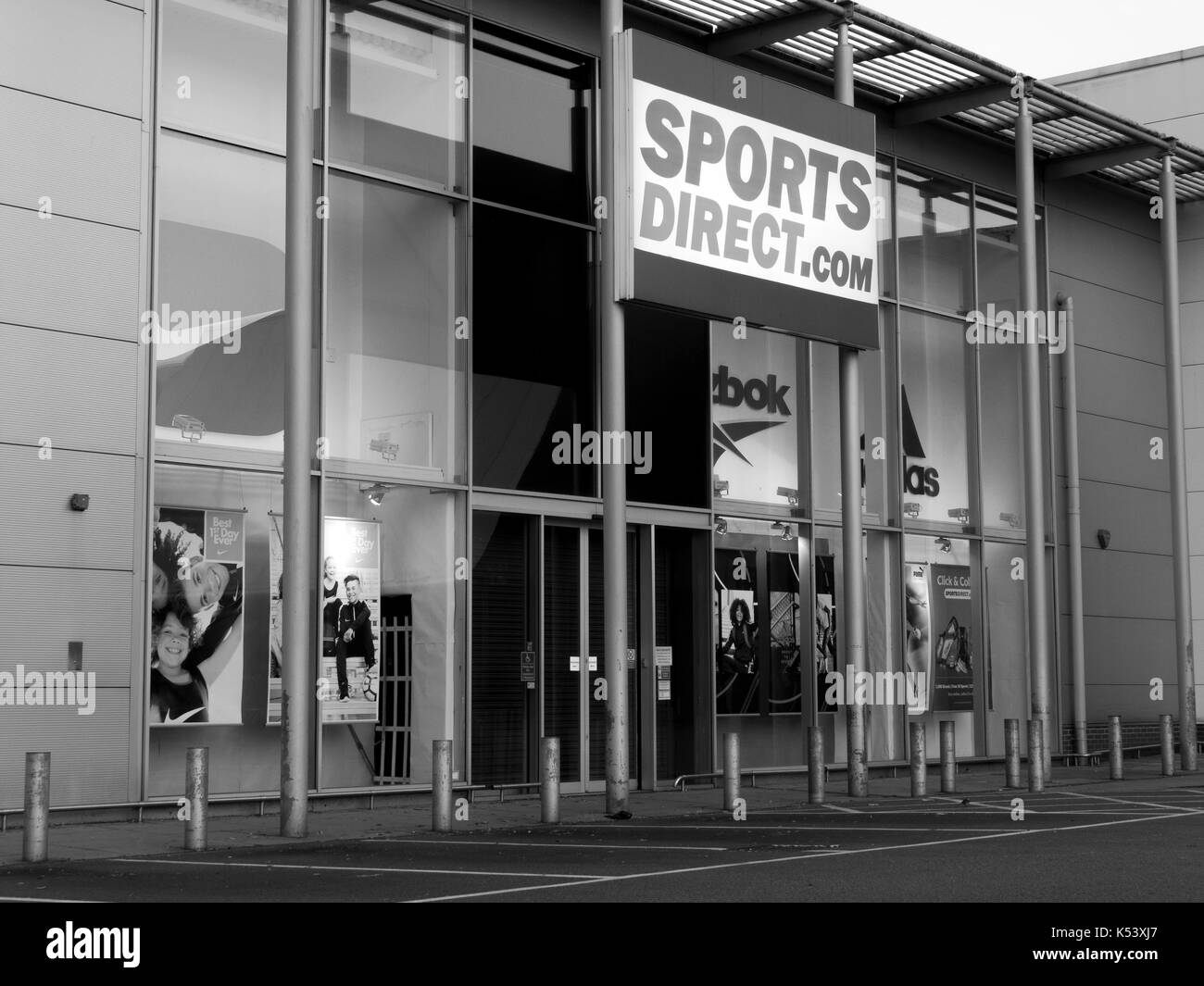 Sports direct store sign Black and White Stock Photos & Images - Alamy