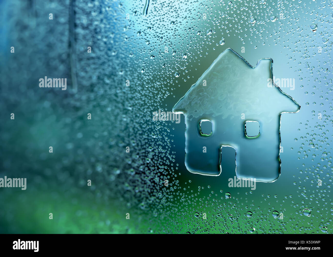 Water drop forming a house Stock Photo - Alamy