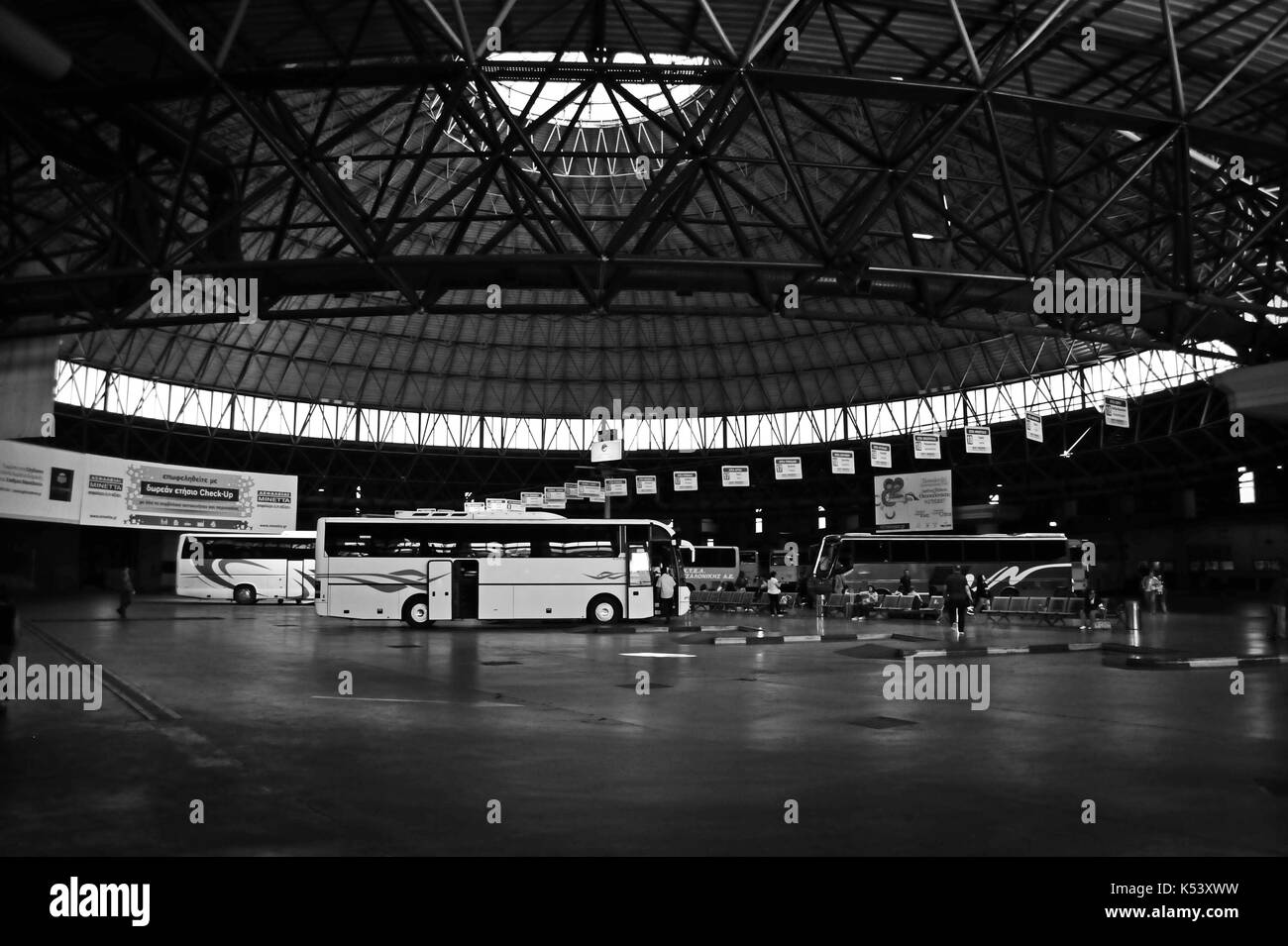 Bus station autobus Black and White Stock Photos & Images - Alamy