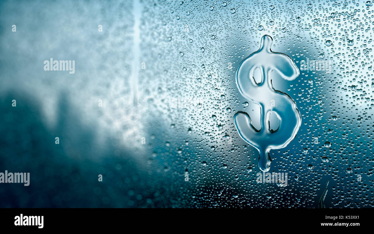 Water drop forming a Dollar sign Stock Photo - Alamy