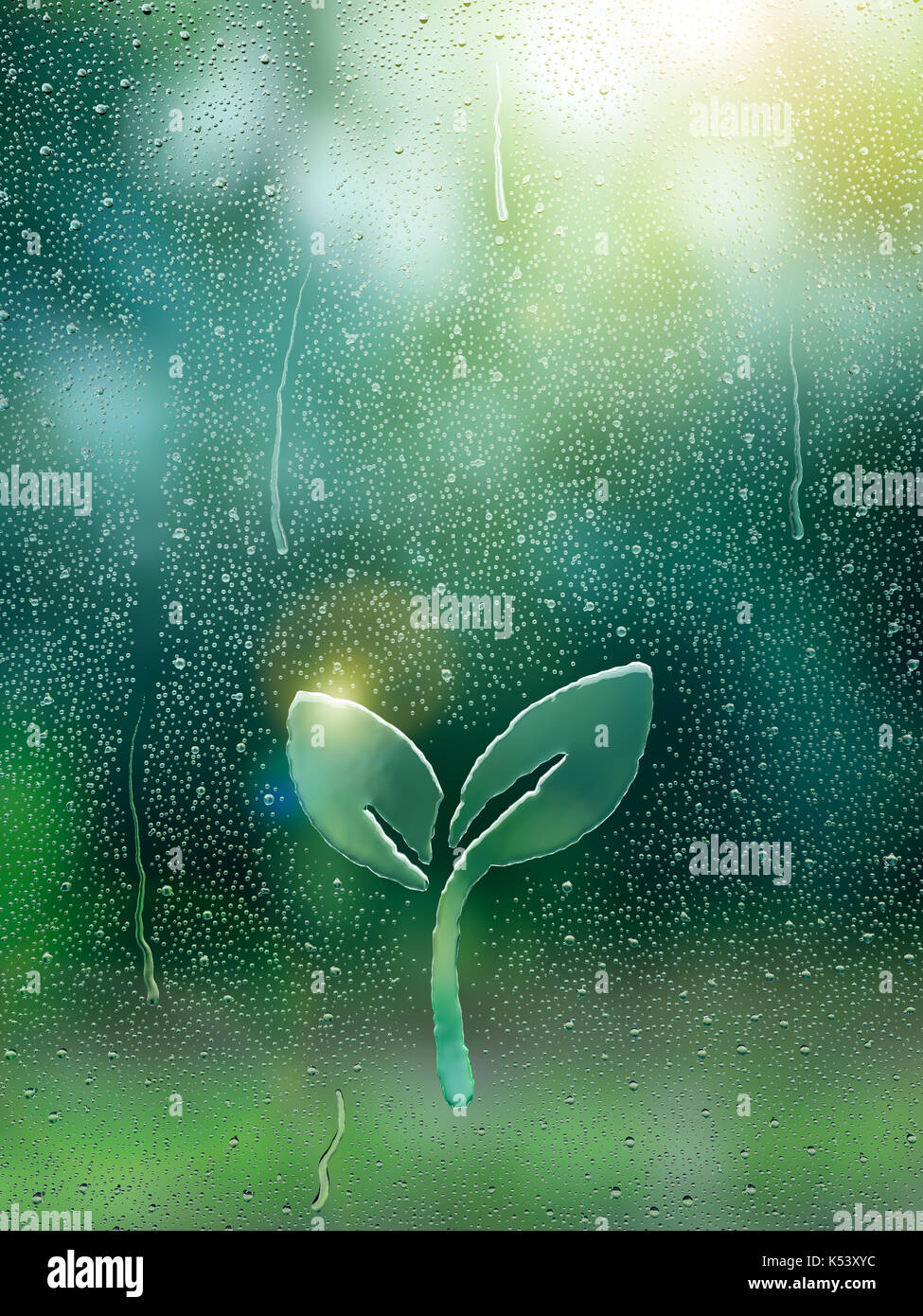 Water drop forming a plant Stock Photo - Alamy