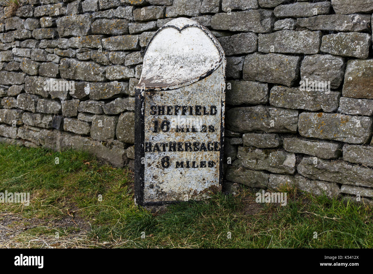 Old English milestone Stock Photo - Alamy
