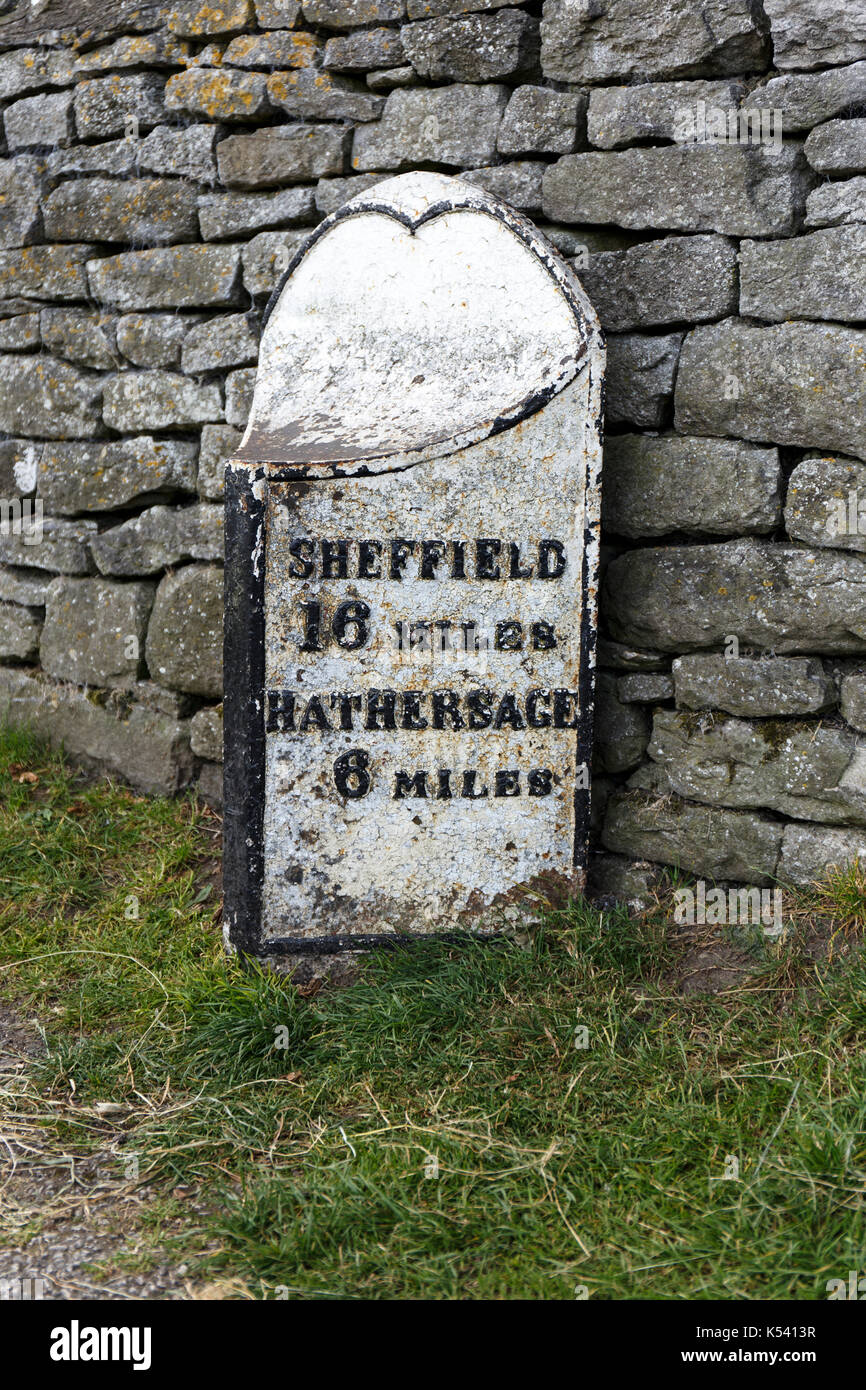 Old English milestone Stock Photo - Alamy