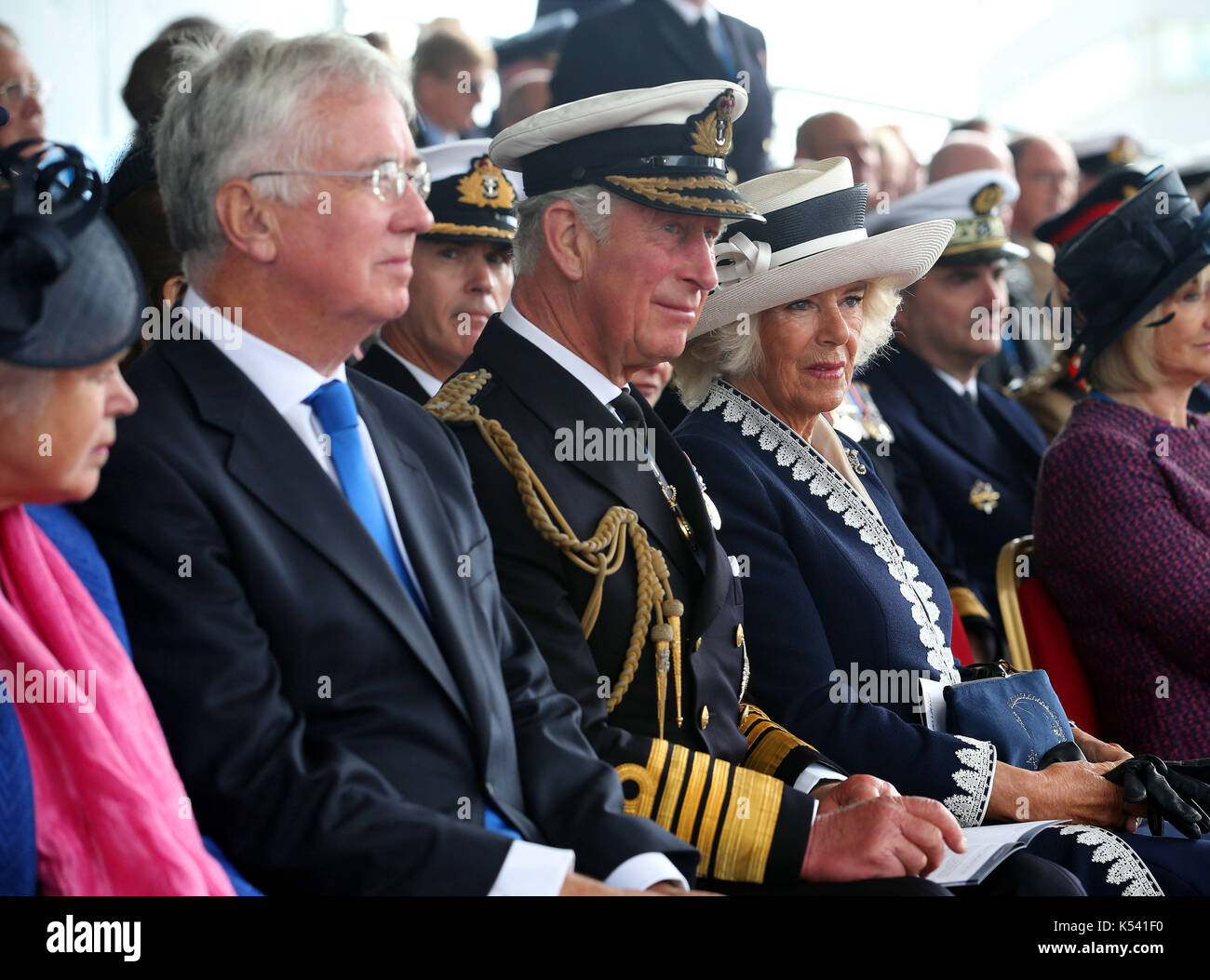 Lady wendy and defence secretary sir michael fallon hi-res stock ...