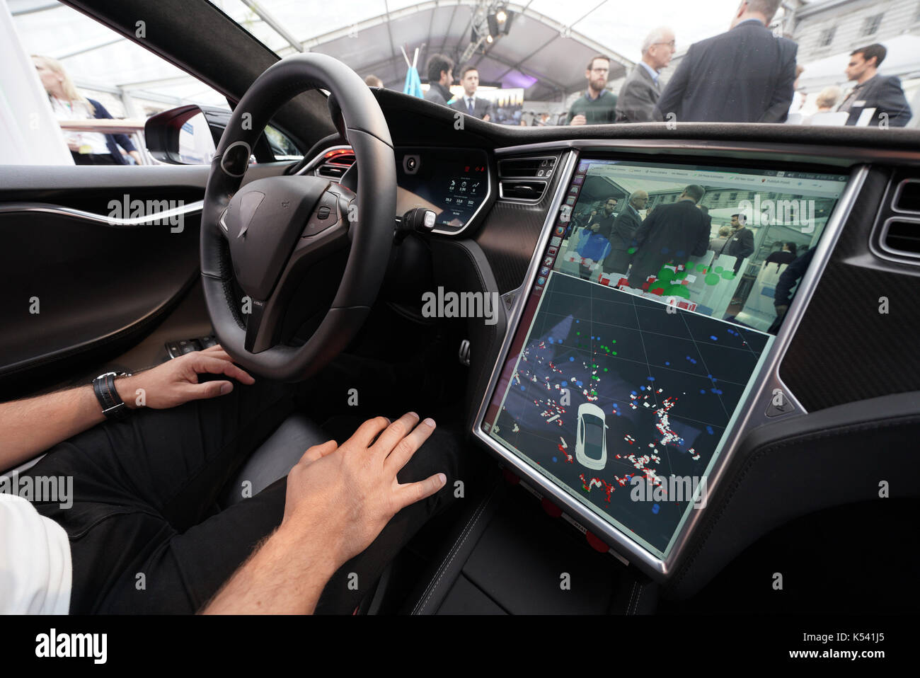 The tracking information displayed on a console in a Bosch development ...