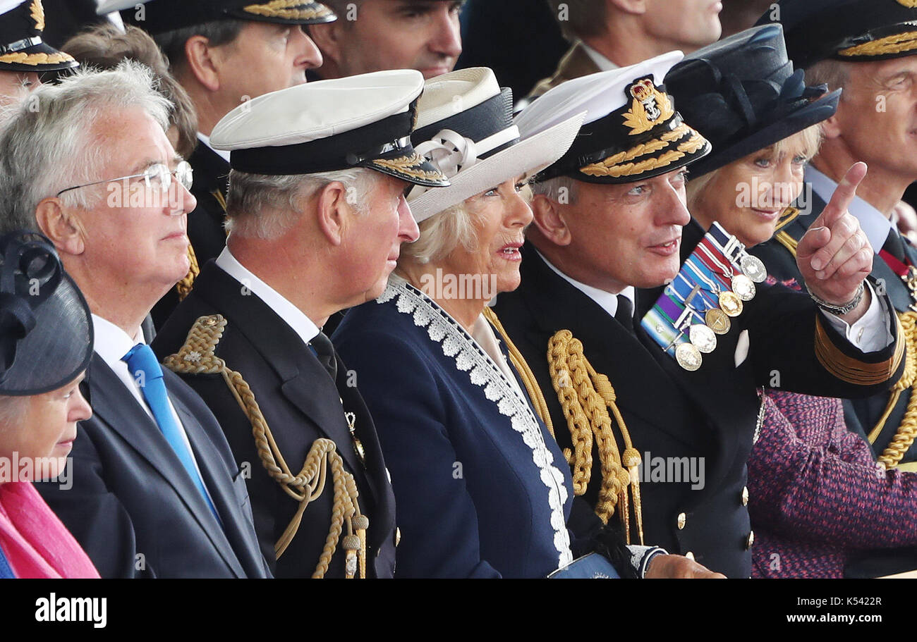 Lady wendy and defence secretary sir michael fallon hi-res stock ...