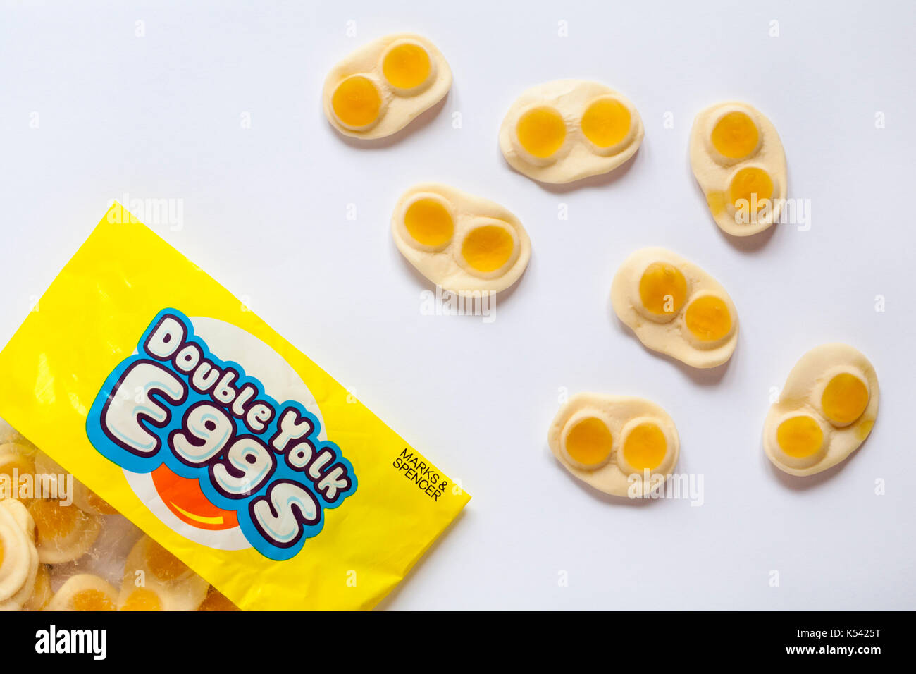 Orange and vanilla flavoured egg shaped jelly sweets hi-res stock ...