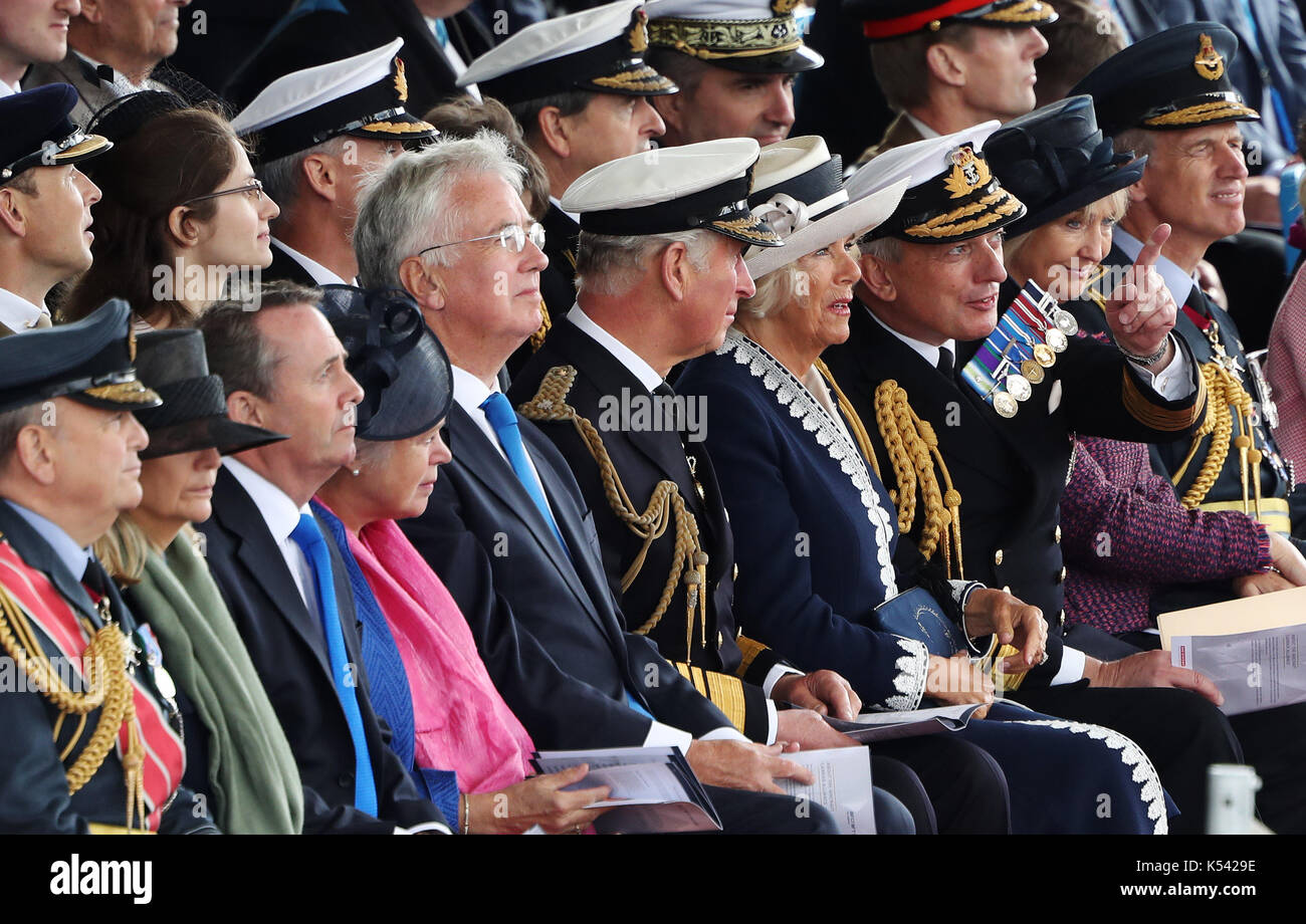 Lady wendy and defence secretary sir michael fallon hi-res stock ...