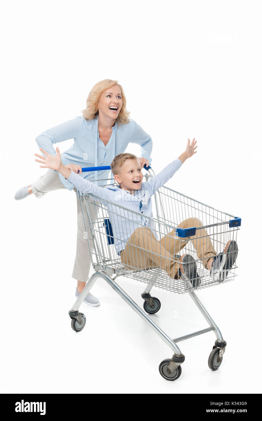 Happy funny mother child Cut Out Stock Images & Pictures - Alamy