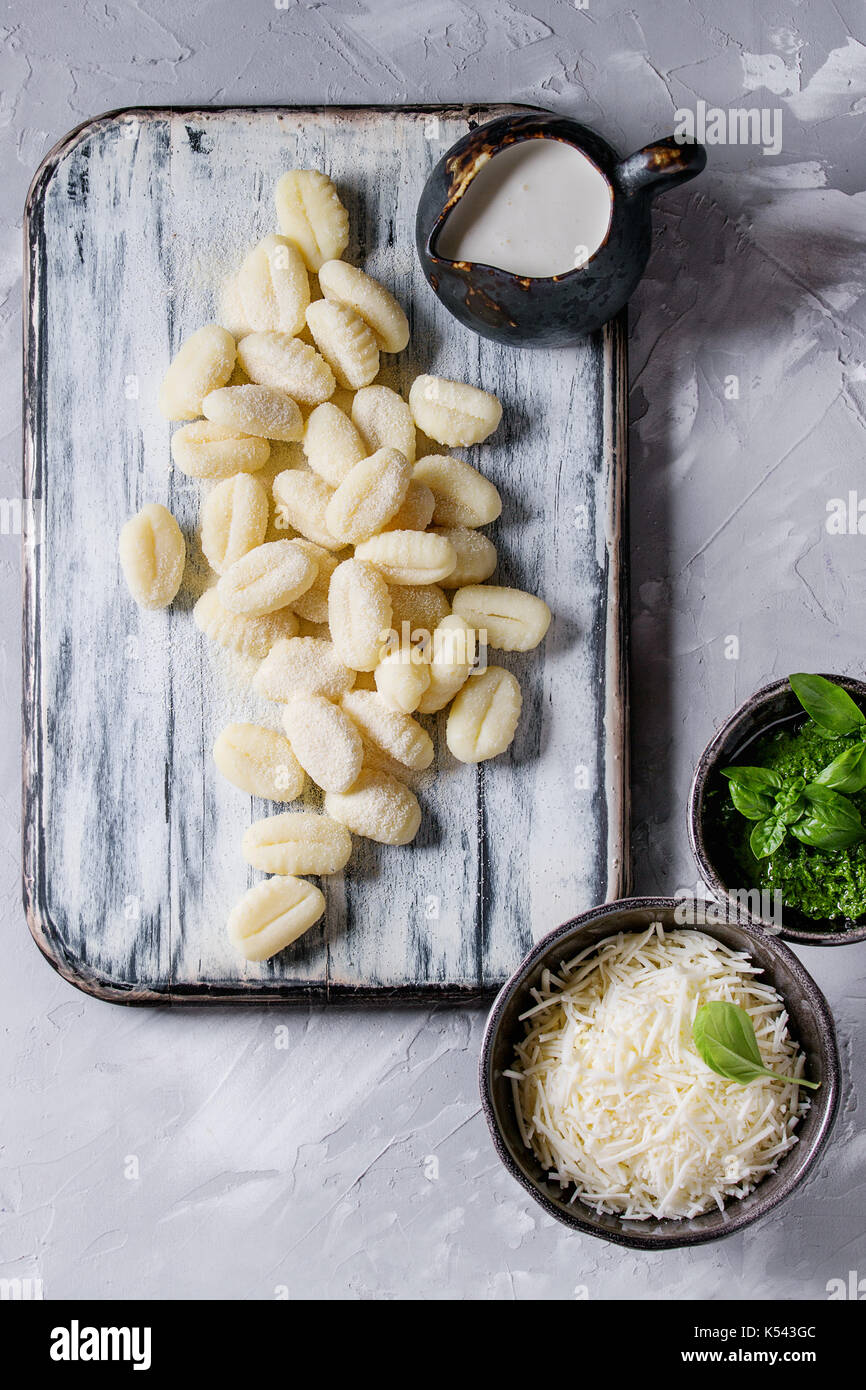 Raw uncooked potato gnocchi Stock Photo - Alamy