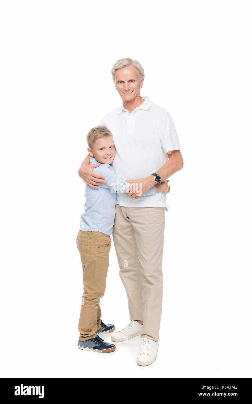 Grandfather father son happy family Cut Out Stock Images & Pictures - Alamy