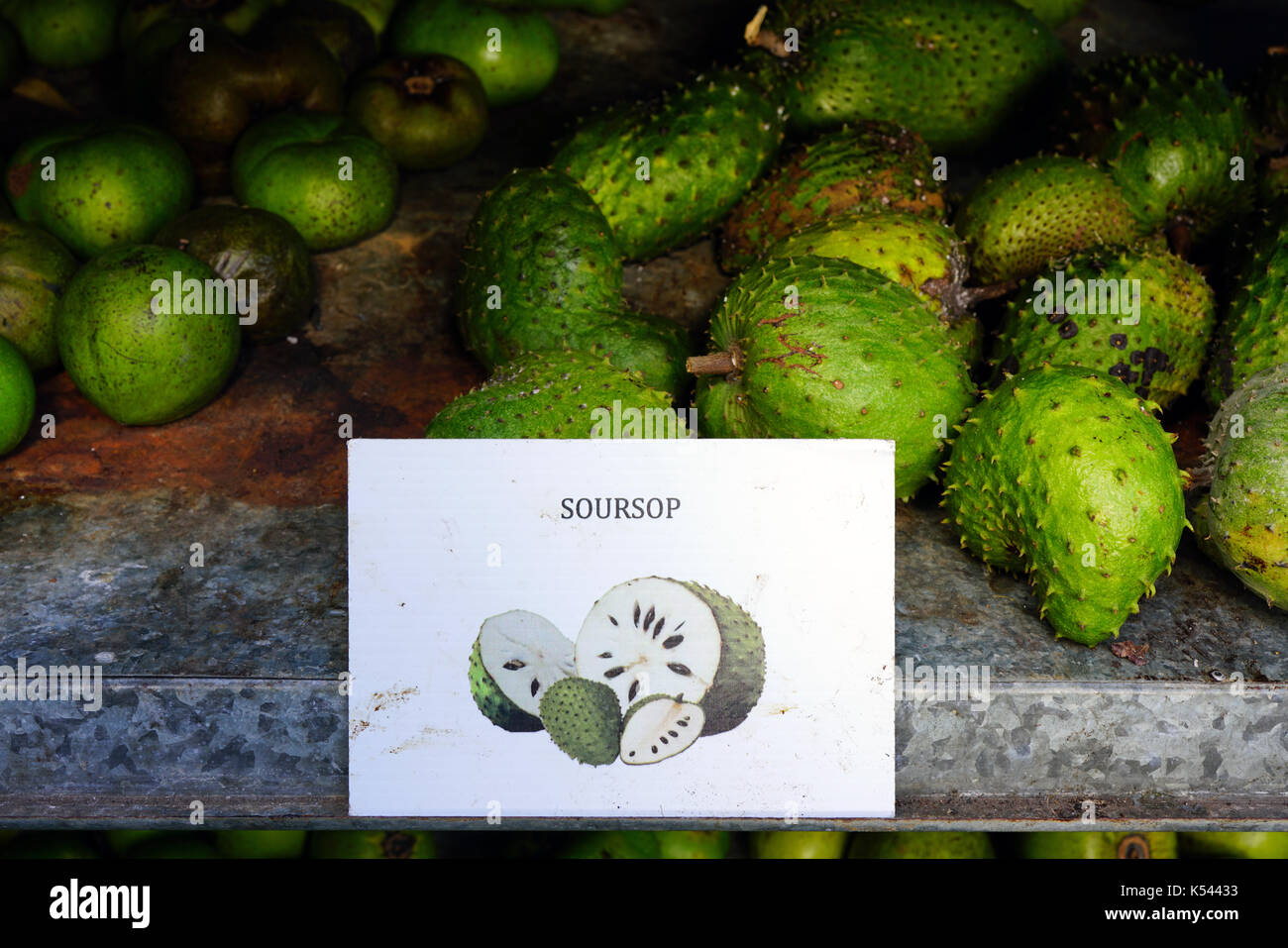 Green soursop tropical fruit Stock Photo - Alamy
