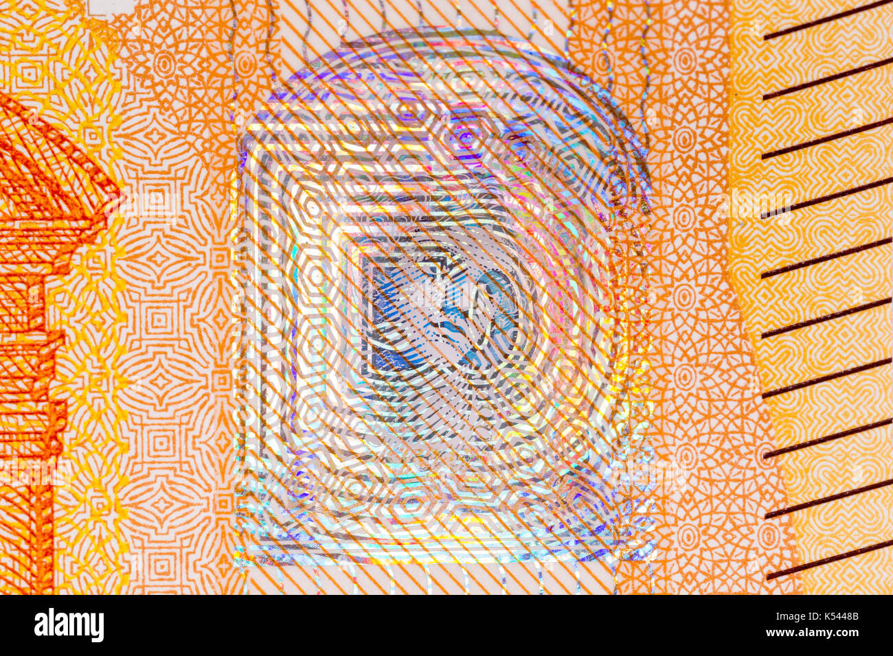 The upper right side of euro banknote. High resolution photo Stock ...