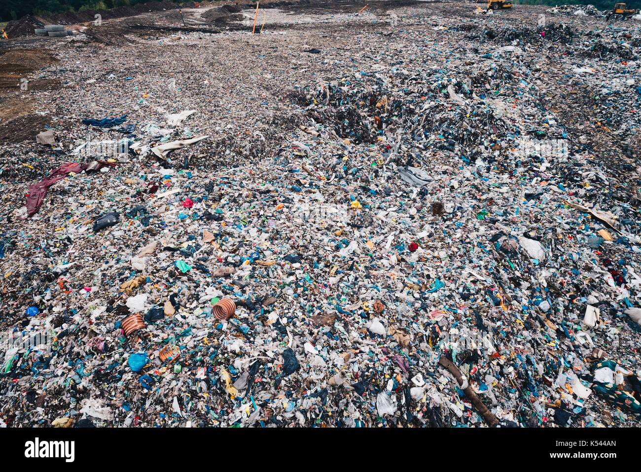 Aerial view of landfill. Waste, consumerism and contamination concept ...