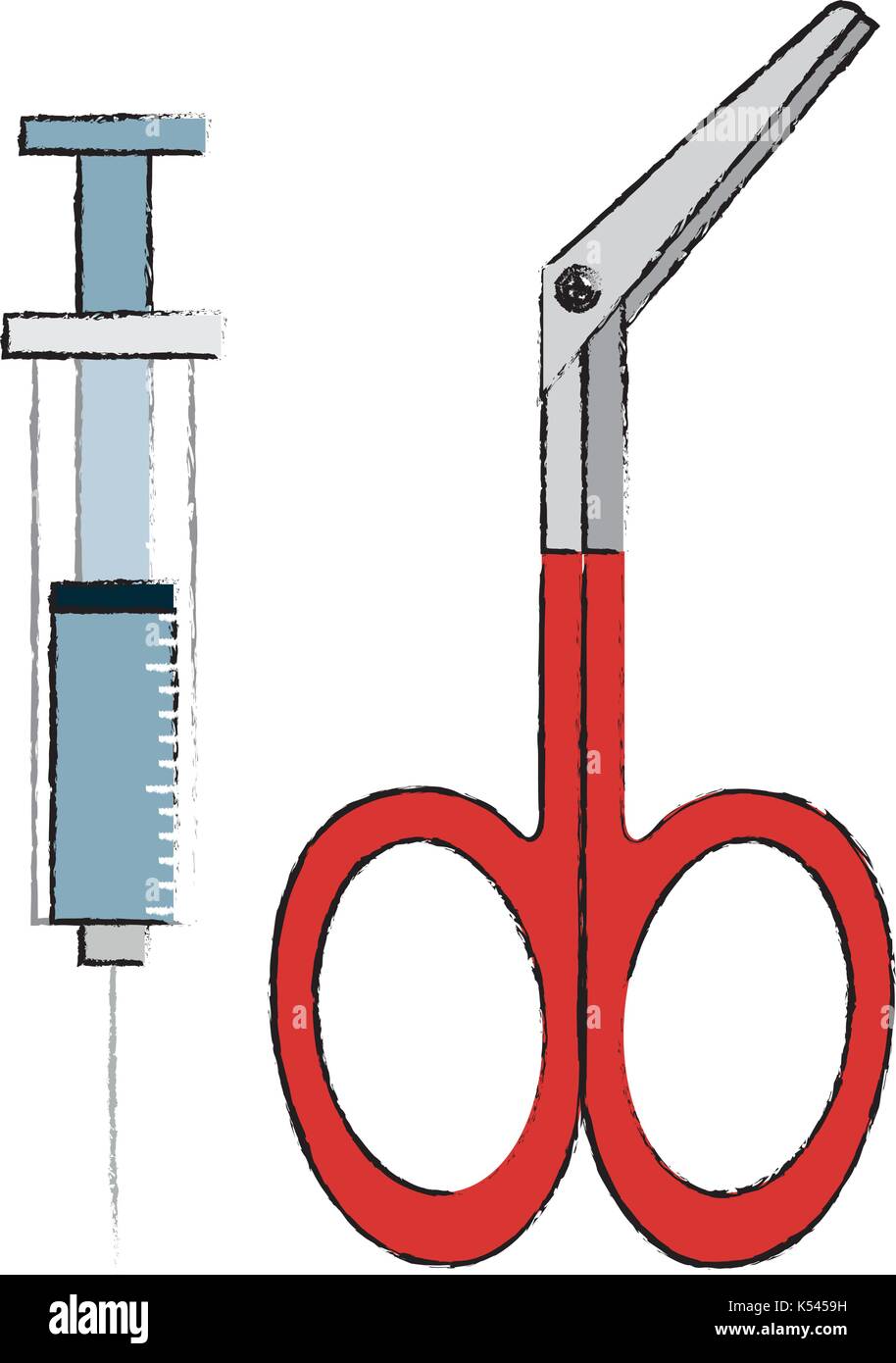 surgical scissors with injection Stock Vector Image & Art - Alamy